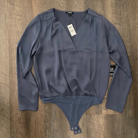 Express | Tops | Nwt Express Long Sleeve Crossbody Bodysuit Womans S ...